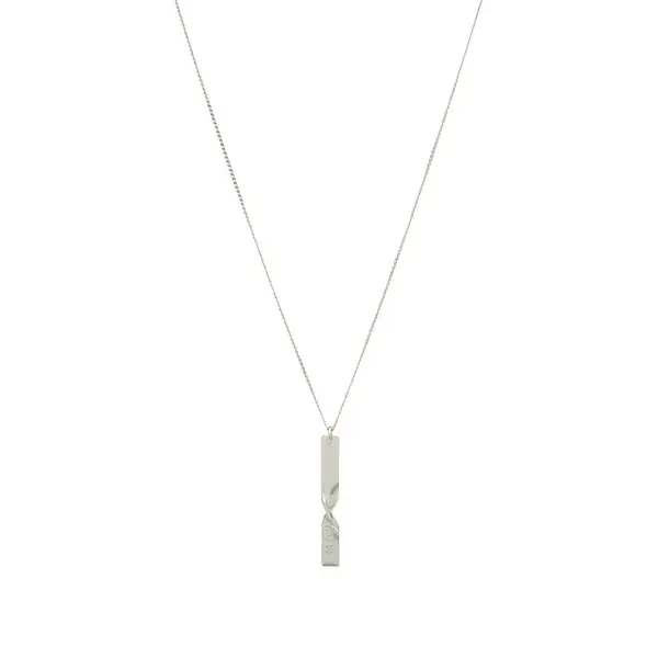MAISON MARGIELA Twisted Number Logo Bar Necklace - Palladium