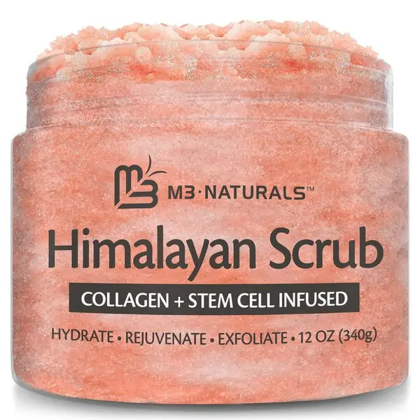 M3 NATURALS Himalayan Salt Body Scrub Infused With Collagen And Stem Cell Natural Exfoliating Salt Scrub - No Color