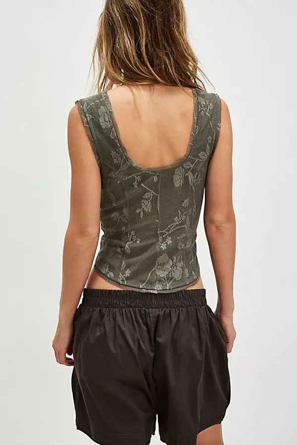 Free People Before Daylight Corset Cami - Gravel Stone