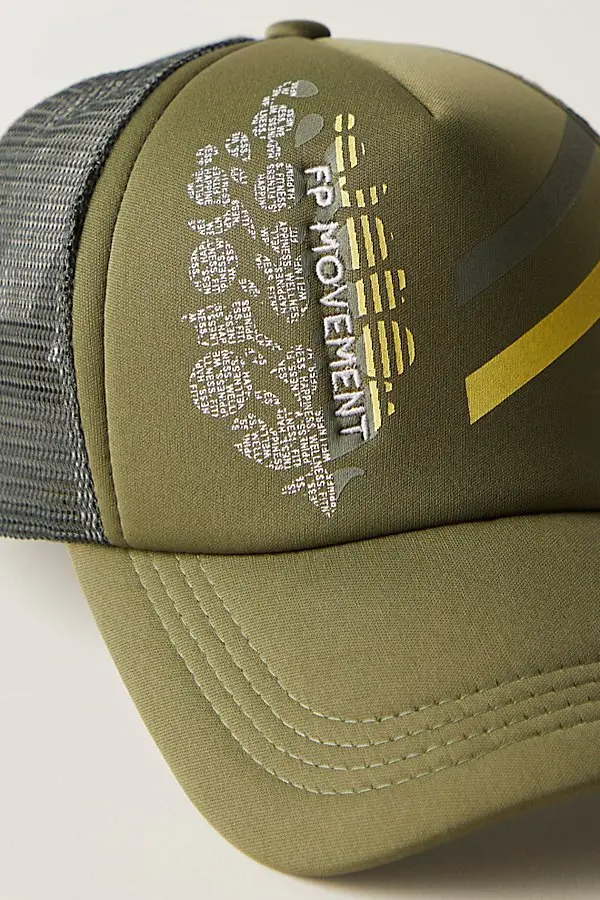 Free People Movement Trail Runner Trucker Hat Cap Snapback Olive Green Retro NWT Free People Trail Runner Trucker Hat In Olive - 48% Off  main image 2