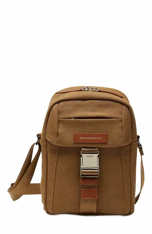 WANT Les Essentiels Brantford Organic Cotton Canvas Crossbody Bag - Dark Camel