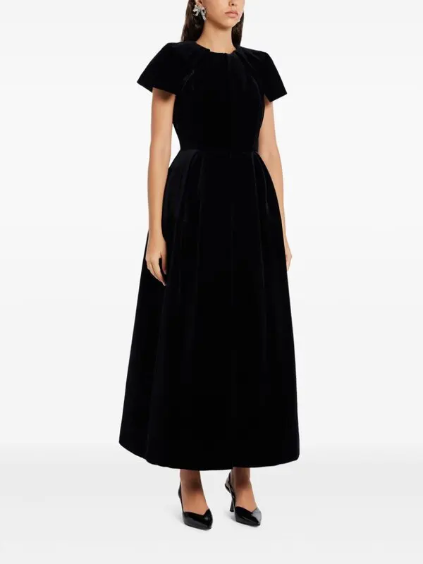 floral print lace trim v neck maxi dress Un Deux Trois | Velvet Fit and Flare Dress
