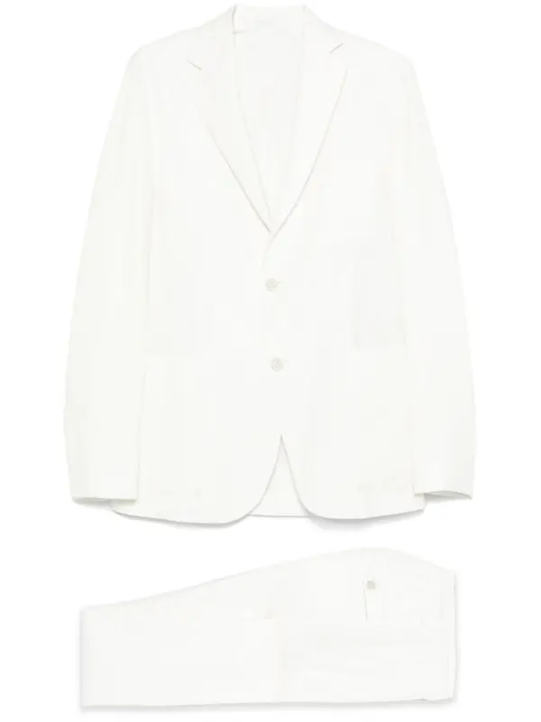 Eleventy Single-breasted Suit - White