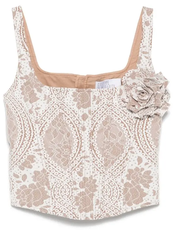 Giuseppe Di Morabito Lace-effect Corset - White