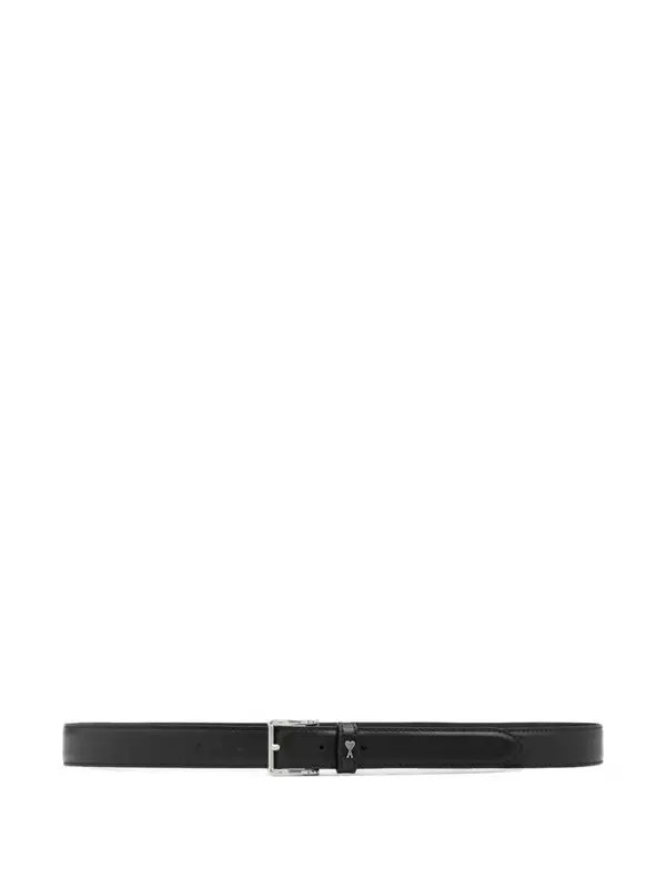Ami Paris Leather Belt - Black