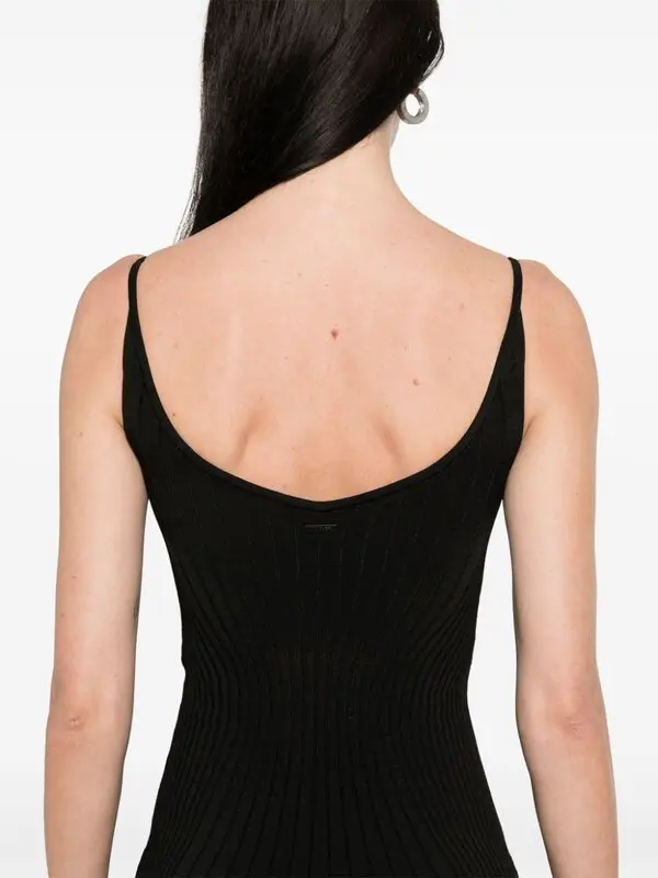 MUGLER Knitted Midi Dress - Black