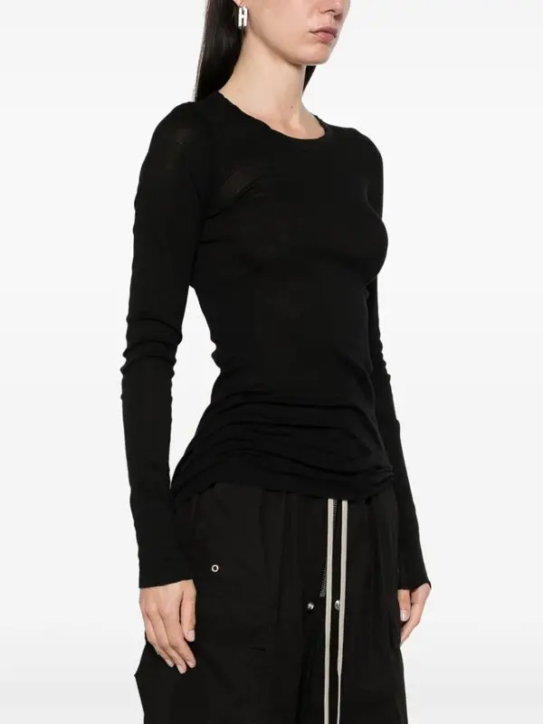 Rick Owens Fine-ribbed Long-sleeve T-shirt - Black