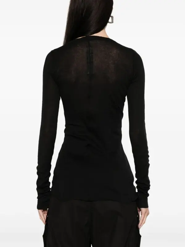 Rick Owens Fine-ribbed Long-sleeve T-shirt - Black