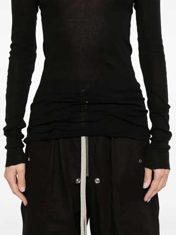 Rick Owens Fine-ribbed Long-sleeve T-shirt - Black