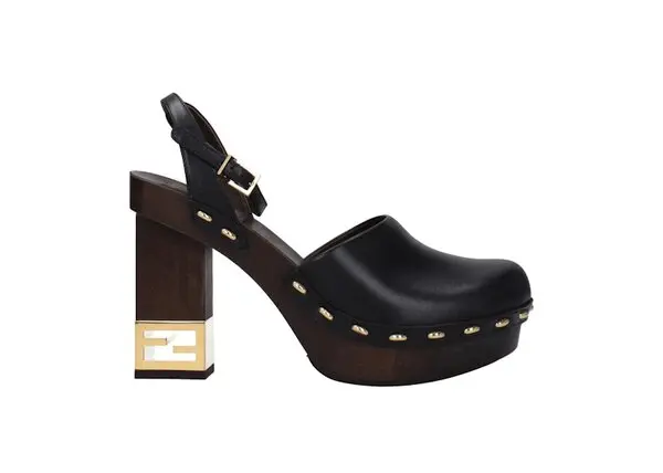 Fendi Vitello Anklestrap Clog