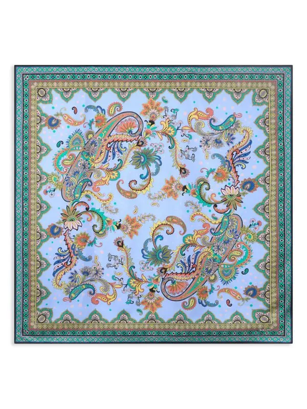 Etro Paisley-print Silk Foulard - Blue