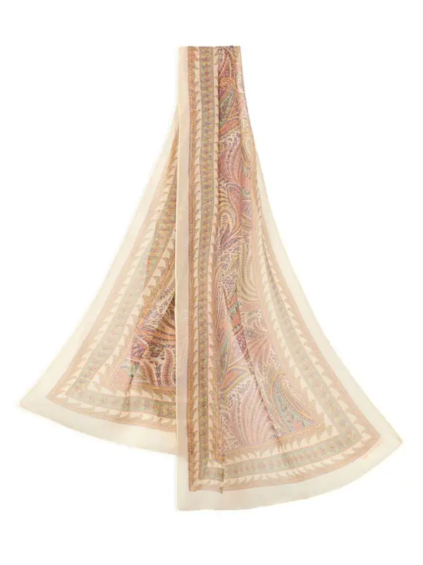 Etro Paisley-print Silk Scarf - Neutrals