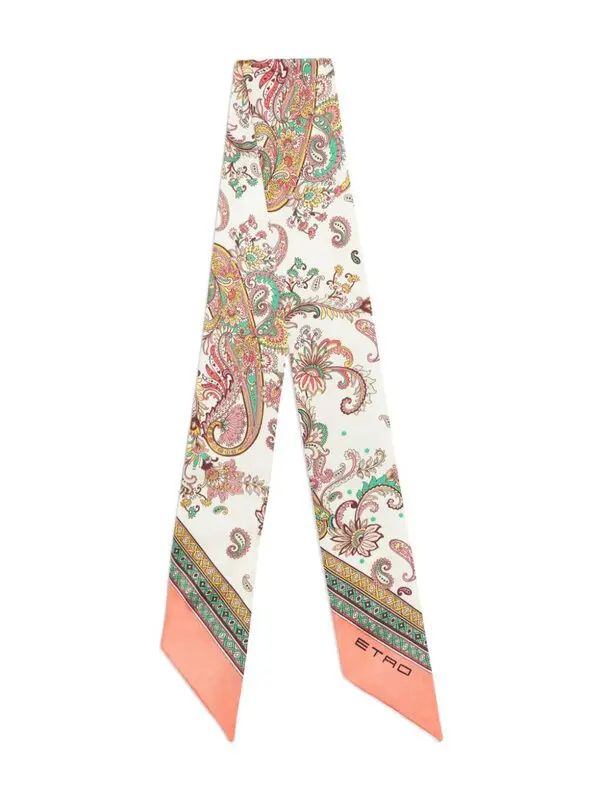 Etro Paisley-print Silk Scarf - White