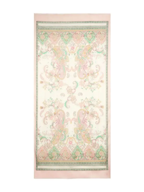 Etro Leaf-motif Scarf - Pink