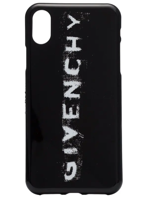 Givenchy And White Faded Logo Print Iphone X Phone Case - Black