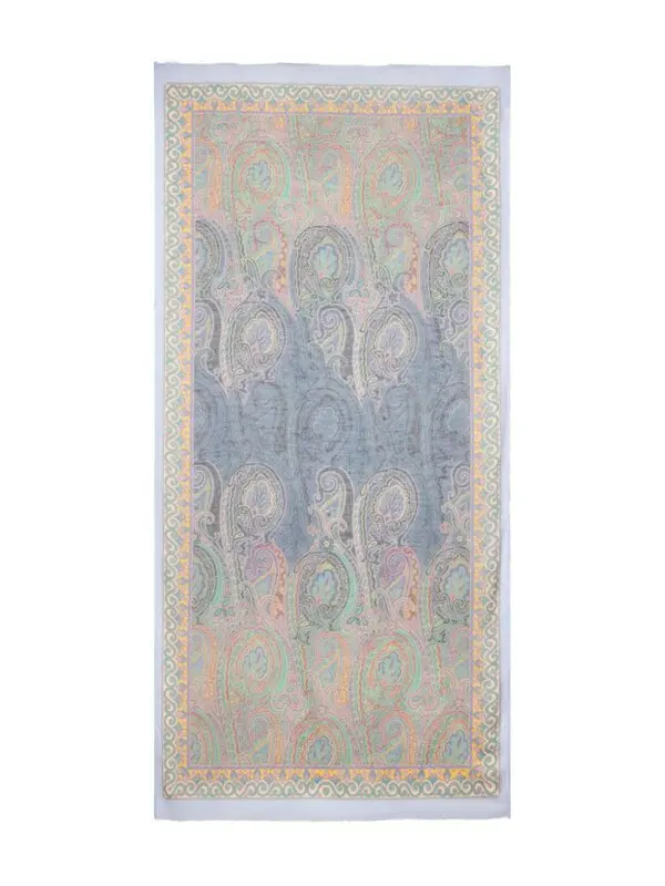 Etro Paisley-motif Slub Scarf - Green