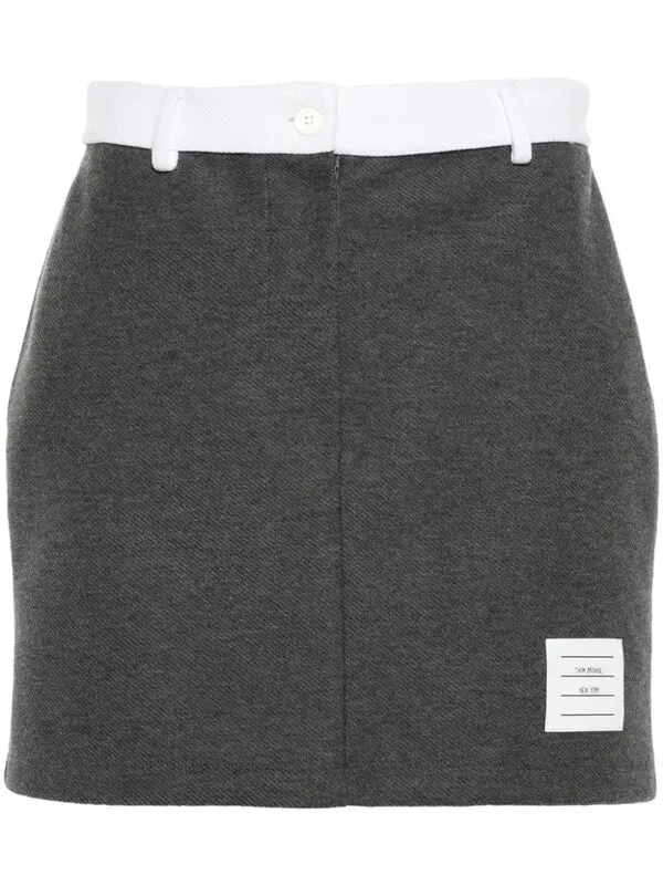 Thom Browne Logo-patch Mini Skirt - Grey