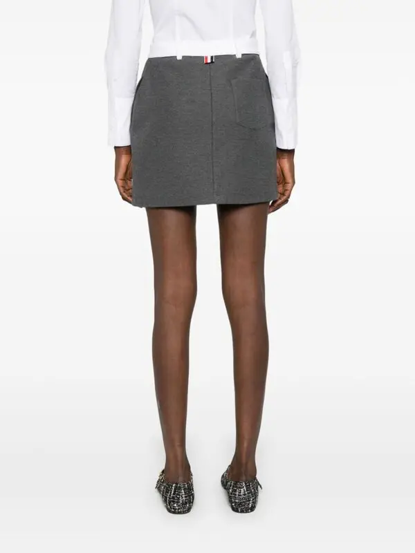 Thom Browne Logo-patch Mini Skirt - Grey