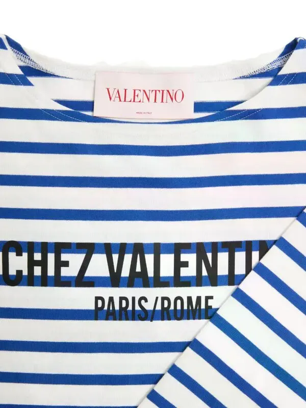 Valentino Garavani Chez-print Striped Cotton T-shirt