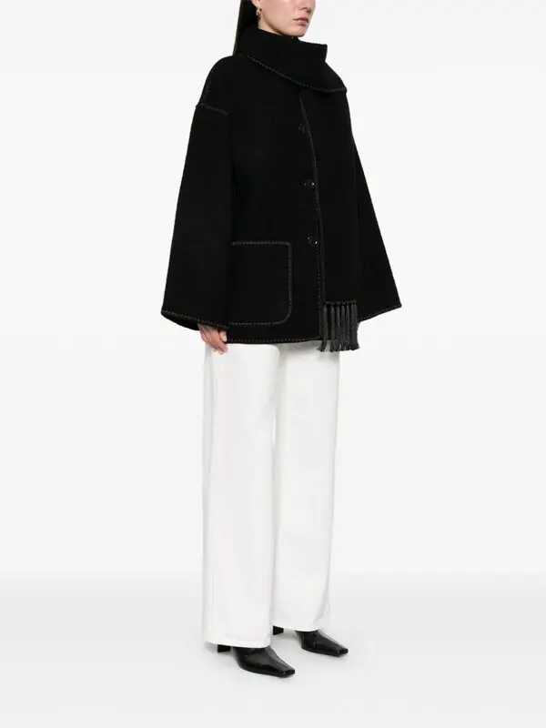 TOTEME Scarf-detail Coat - Black