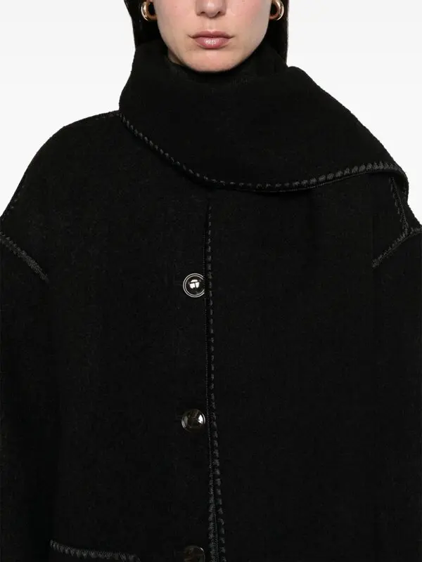 TOTEME Scarf-detail Coat - Black