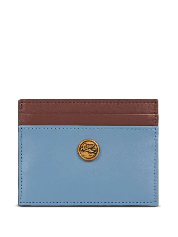Etro Two-tone Leather Cardholder - Blue
