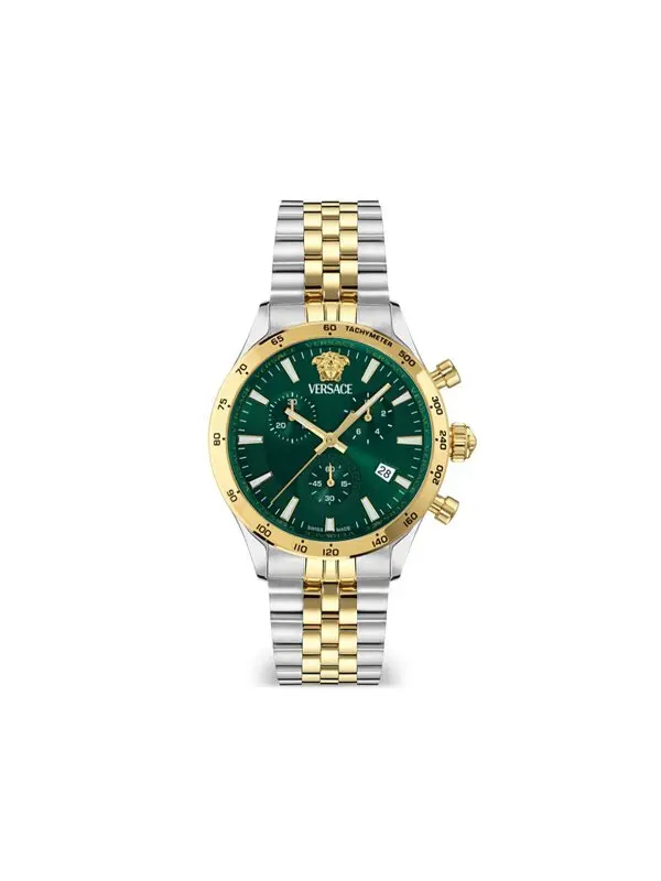 Versace V-code 40mm Chronograph Watch - Green