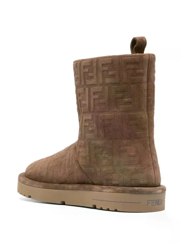 Fendi Ff Jacquard Boots - Neutrals