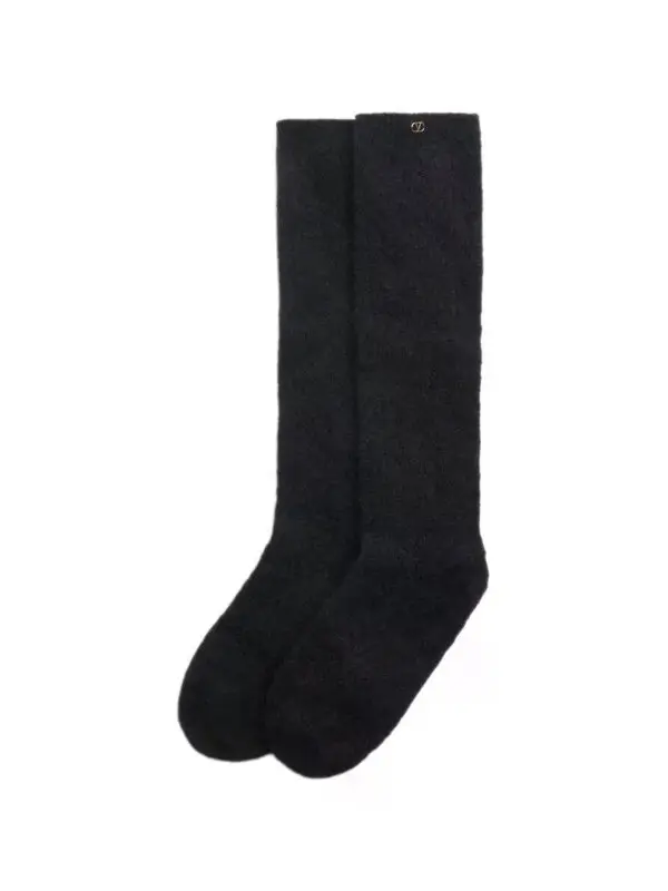 Valentino Garavani Mohair Mid-calf Socks - Black