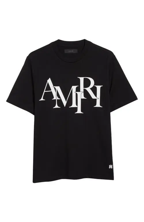 Amiri Stagge Logo Cotton Graphic T-shirt - Black