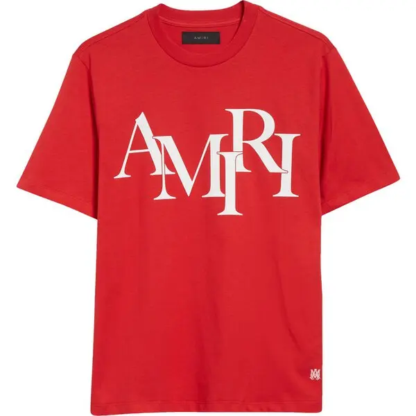 Amiri Stagge Logo Cotton Graphic T-shirt - Red