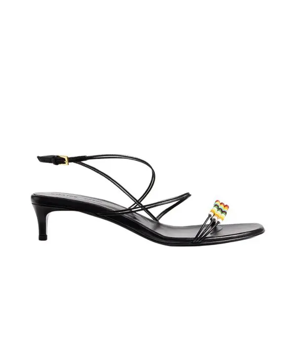 Khaite - Khaite Loop Beaded Kitten Heel Sandal