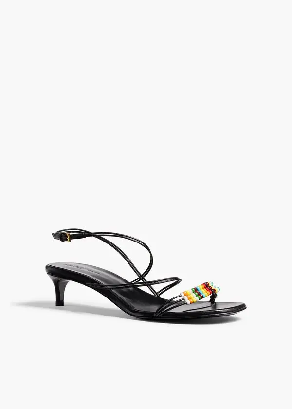 Khaite - Khaite Loop Beaded Kitten Heel Sandal