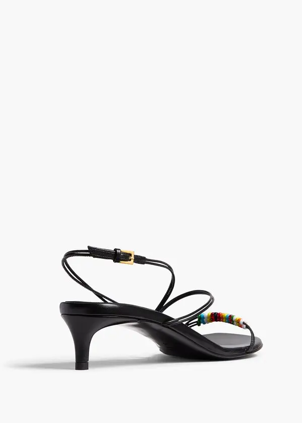 Khaite - Khaite Loop Beaded Kitten Heel Sandal