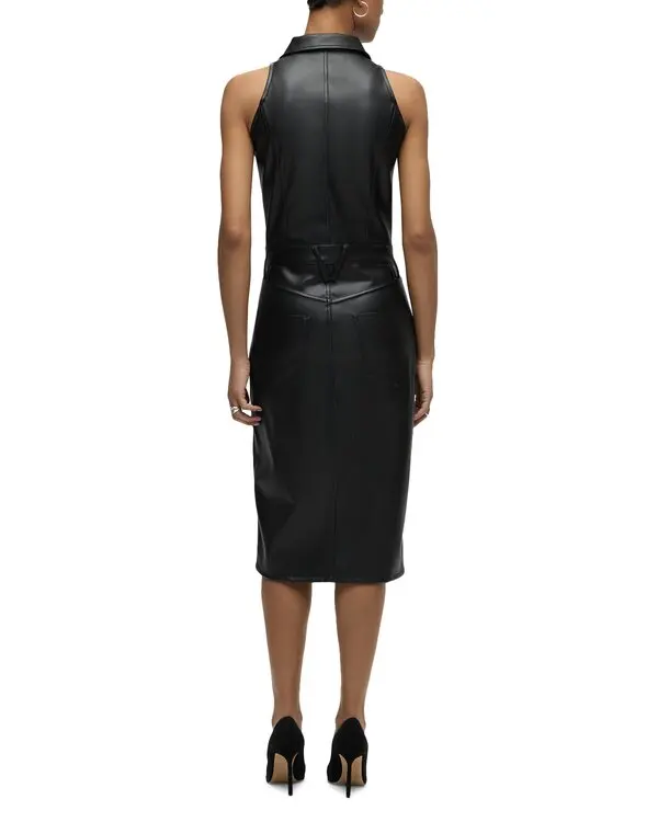 knee length dresses for ladies CASPIAN FAUX LEATHER BELTED UTILITY MINI DRESS – AKIRA