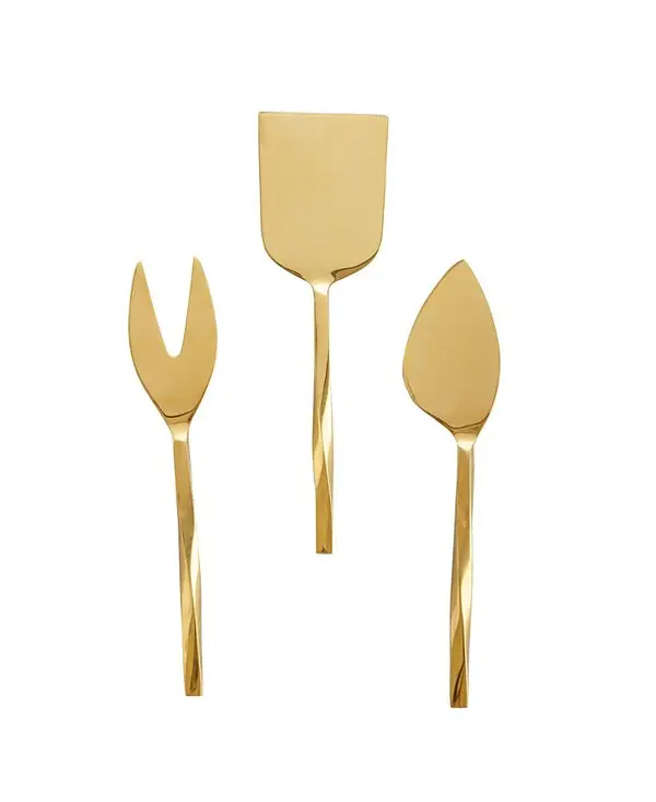 GAURI KOHLI Oslo Cheese Knives, Set Of 3 - Shiny Gold