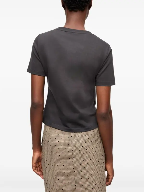 GANNI Heart-motif T-shirt - Grey