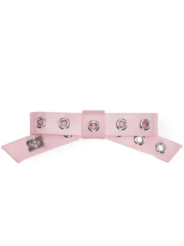 GANNI Bow Barrette - Pink
