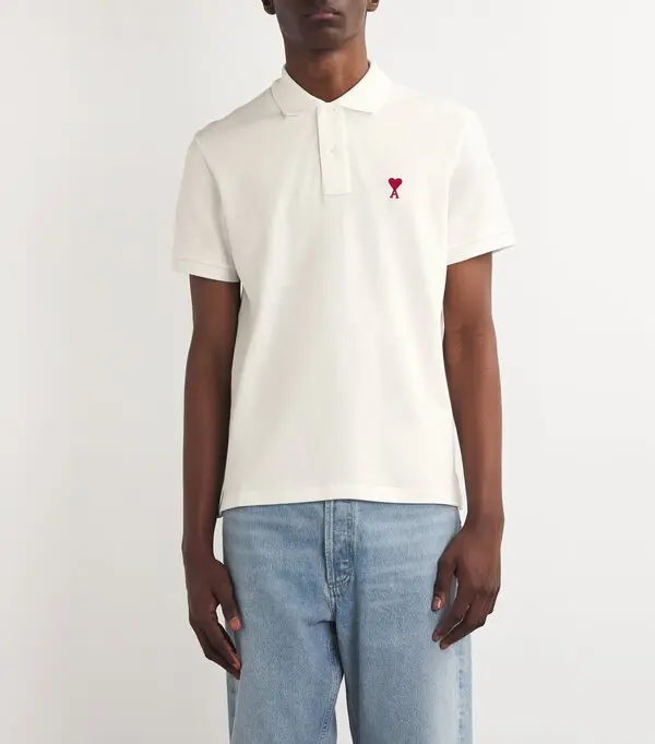 AMI Paris Organic Cotton De Coeur Polo Shirt