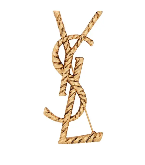 Saint Laurent Opyum Twisted Brooch - Metallic