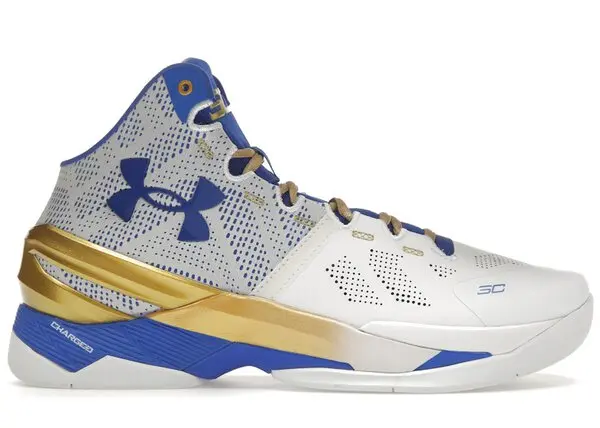 Under Armour Curry 2 Nm Retro Gold Rings Sneakers - White/metallic Gold/team Royal