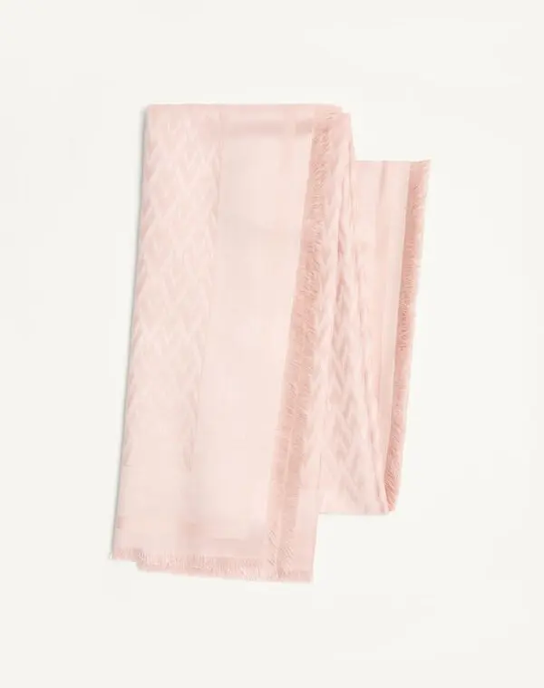 Valentino Garavani Toute La V Wool And Silk Shawl - Rose Mist