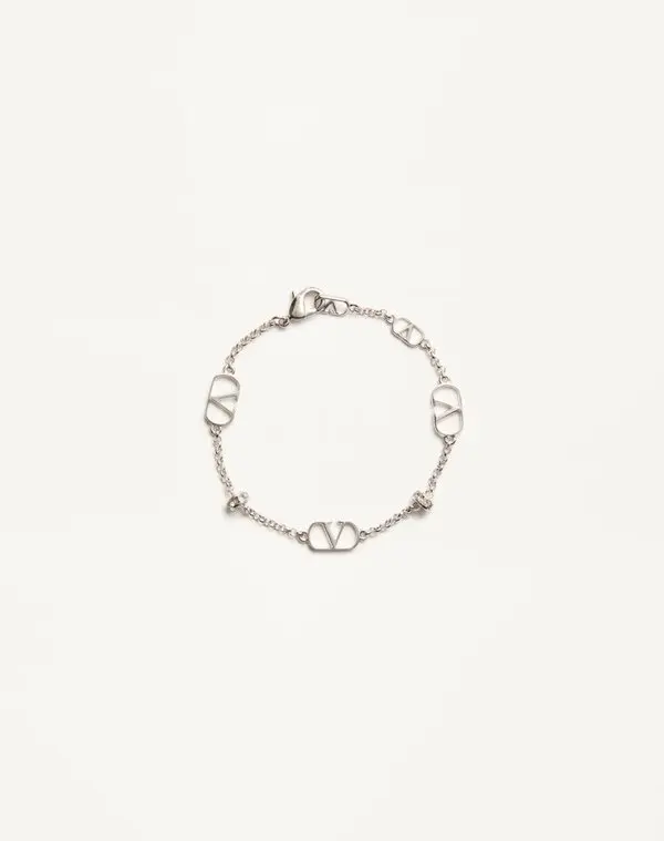 Valentino Garavani Vlogo Signature Bracelet - Palladium/crystal