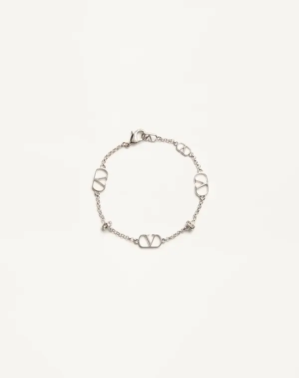Valentino Garavani Vlogo Signature Bracelet - Palladium/crystal