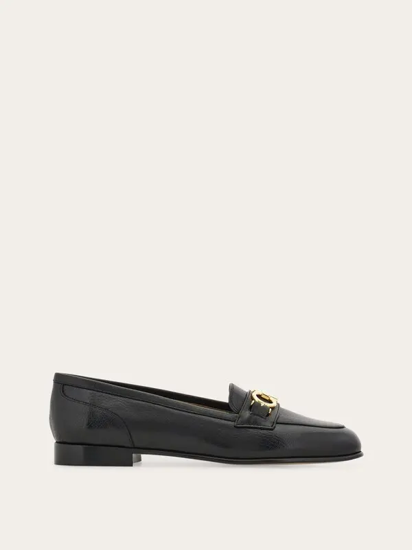 FERRAGAMO Gancini Ornament Loafer - Black