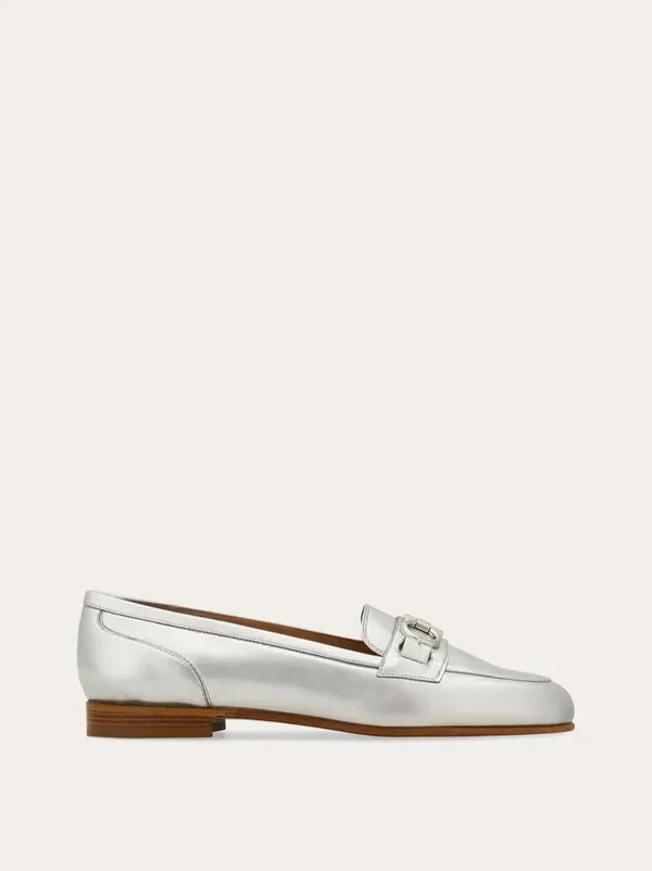 FERRAGAMO Gancini Ornament Loafer - Silver