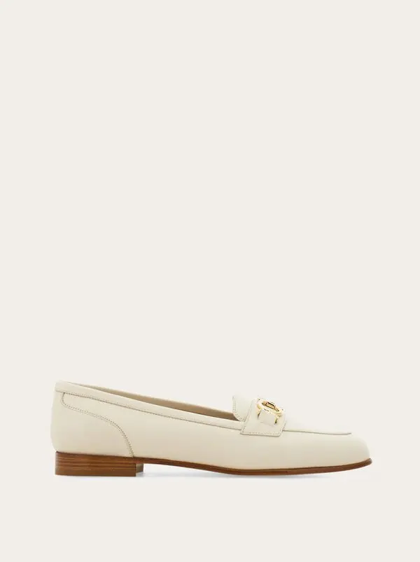 FERRAGAMO Gancini Ornat Moccasin Loafer - White
