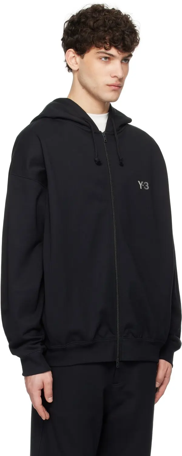 Y3 French Terry Zip Hoodie Black Editorialist