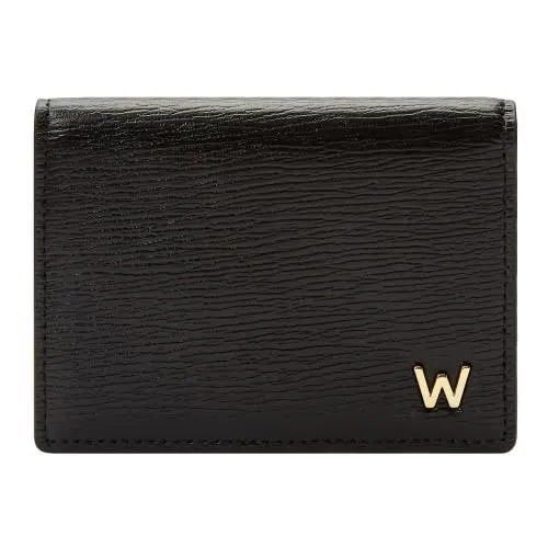 Wolf W Gusset Card Case - Black