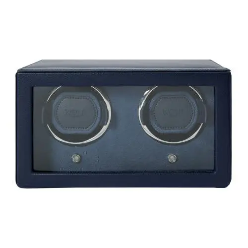 Wolf Cub Double Watch Winder With Cover - Navy